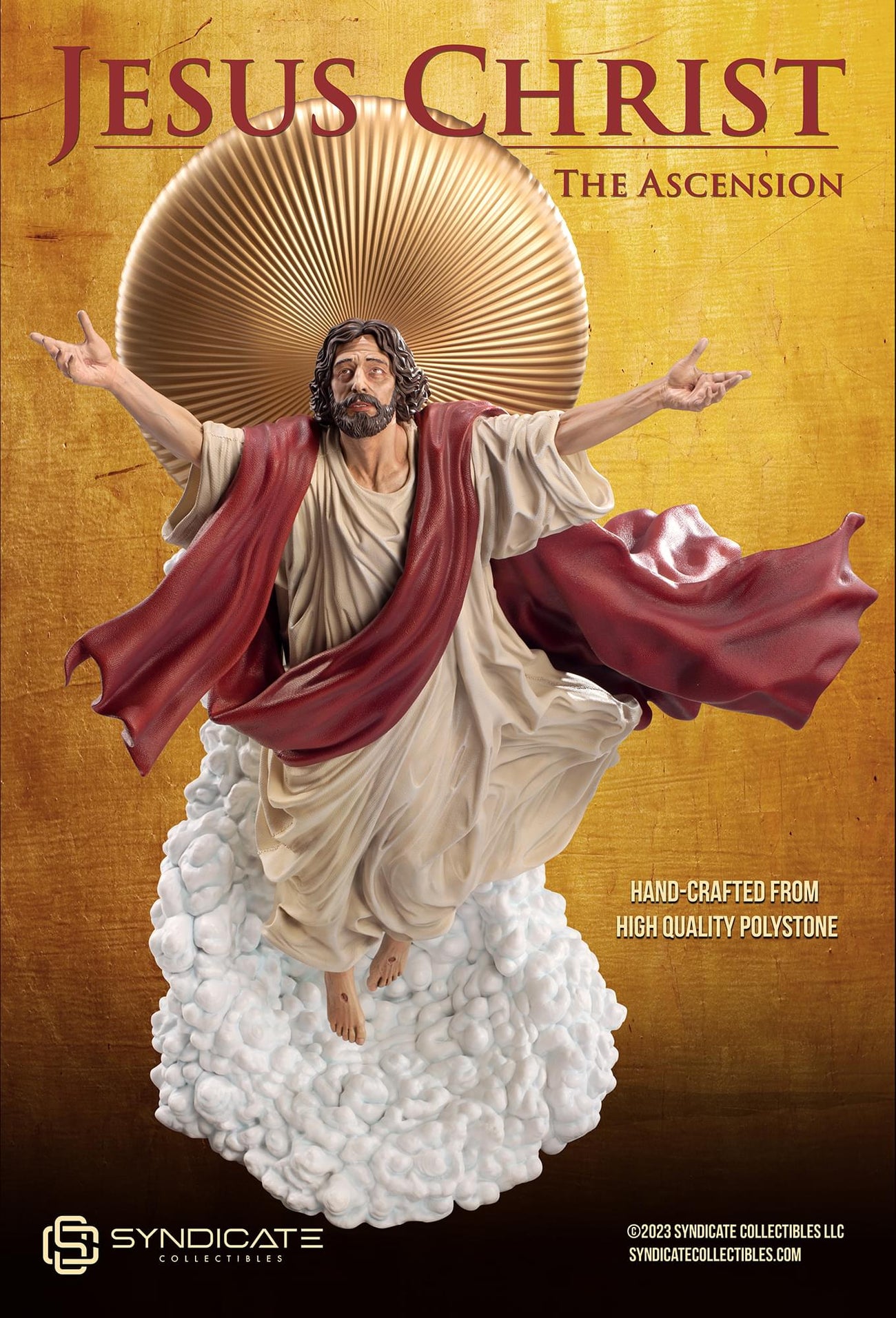 Ascension of Jesus 1:4 Resin Statue | Red Robe | Free Shipping